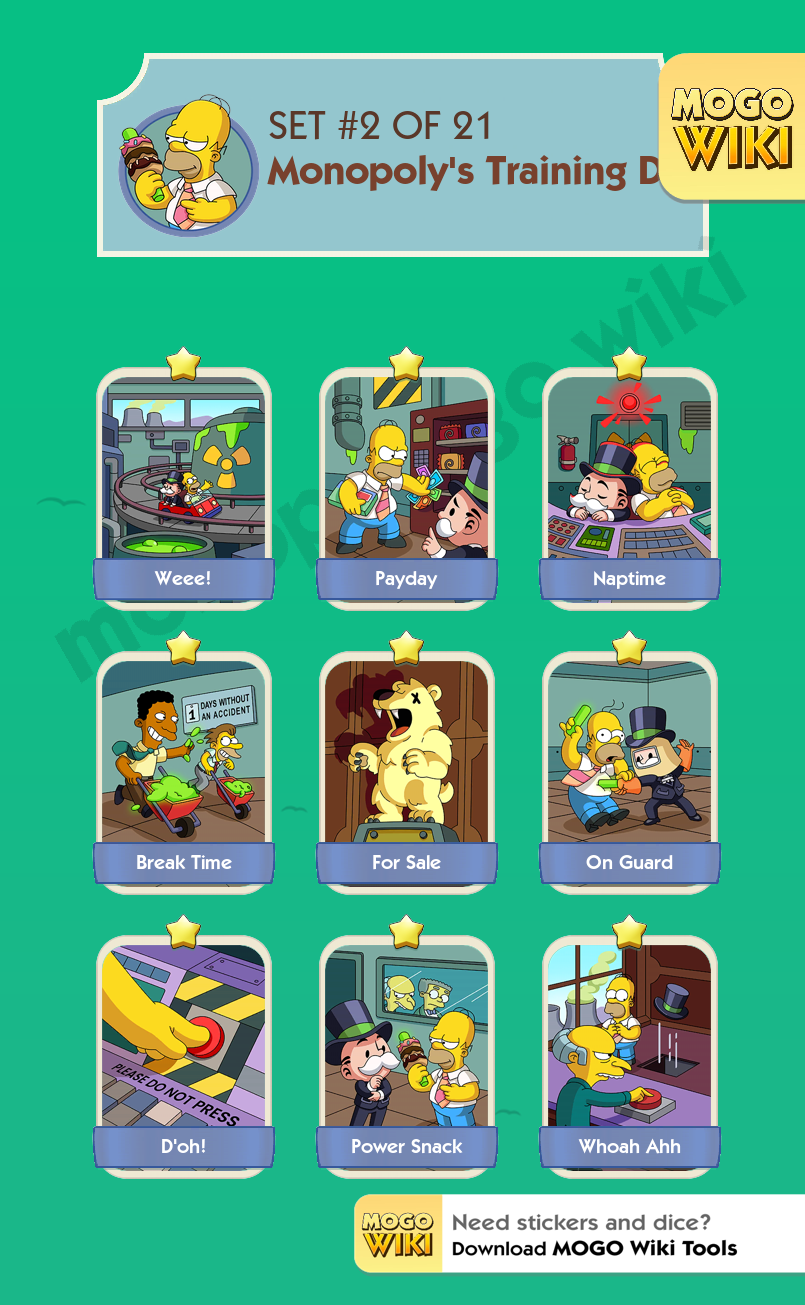 MONOPOLY GO! The Simpsons Album: All 21 Sets, Stickers, Rewards & Dates