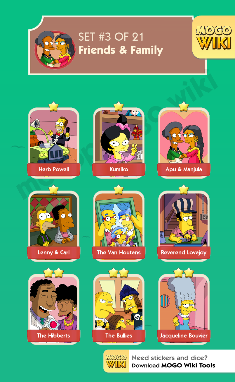MONOPOLY GO! The Simpsons Album: All 21 Sets, Stickers, Rewards & Dates